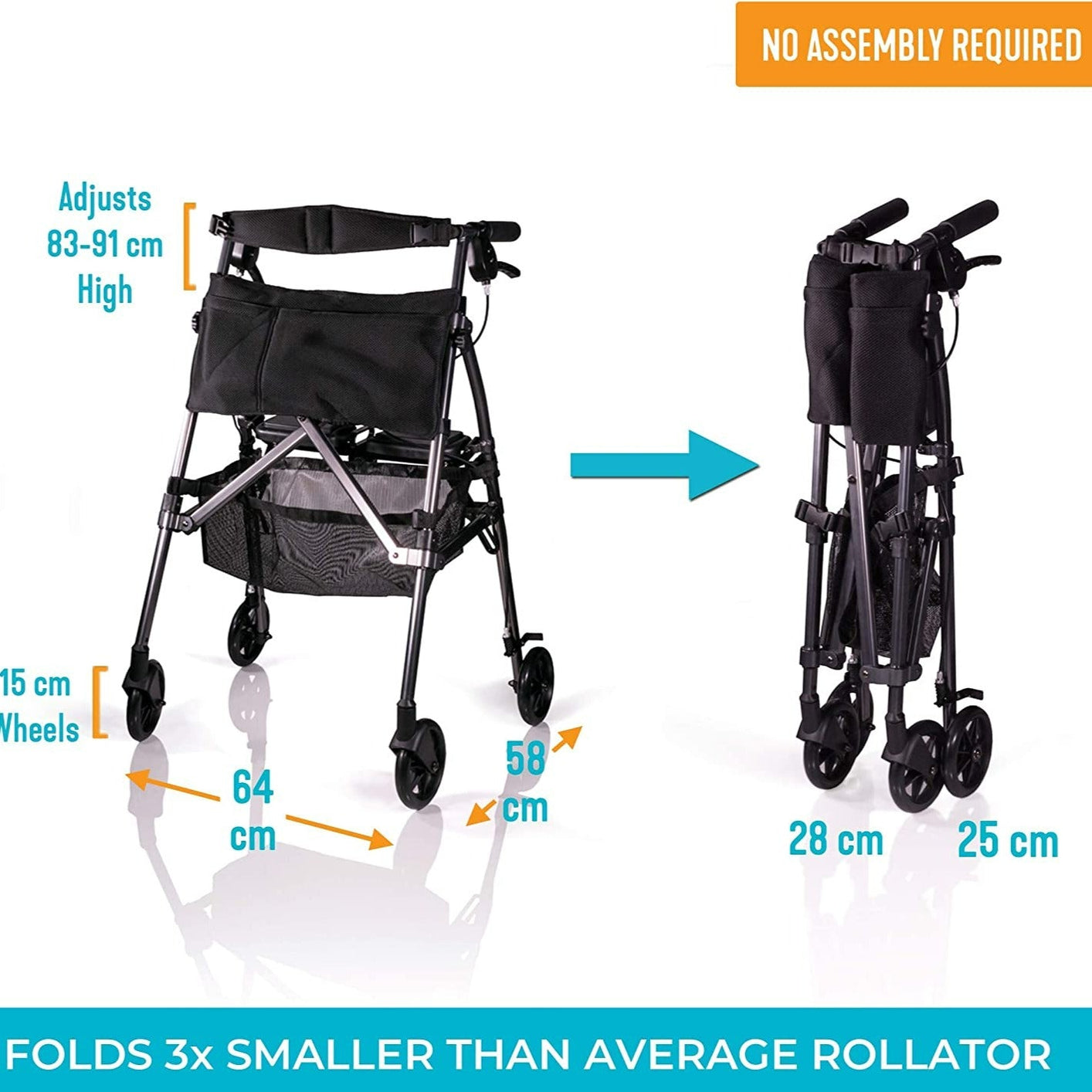 Free UK Delivery on EZ Fold N Go Rollator — Assist Mobility